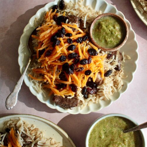 Afghan Spiced Beef (or Lamb) Pilaf / Qabuli Pulao